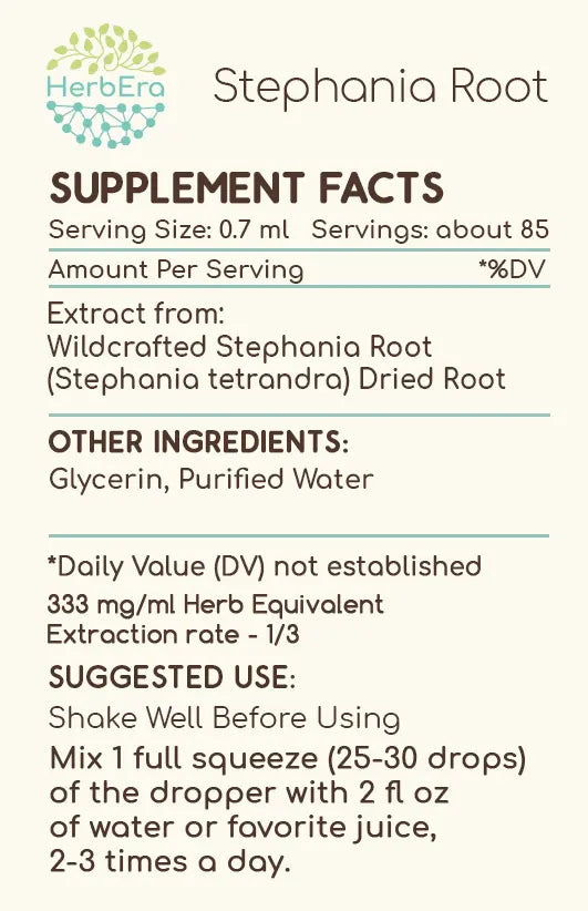 Stephania Root Tincture - HerbEra Stephania Root Tincture herbera